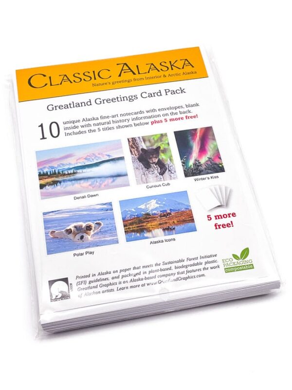 Pack of 10 fine art Classic Alaska notecards by Greatland Graphics