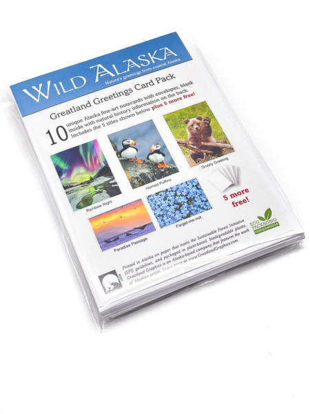 Pack of 10 fine art Wild Alaska notecards by Greatland Graphics