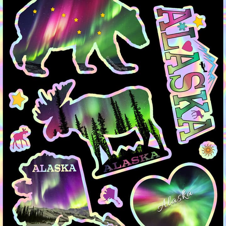 Holographic Aurora Sticker Sheet - Greatland Graphics