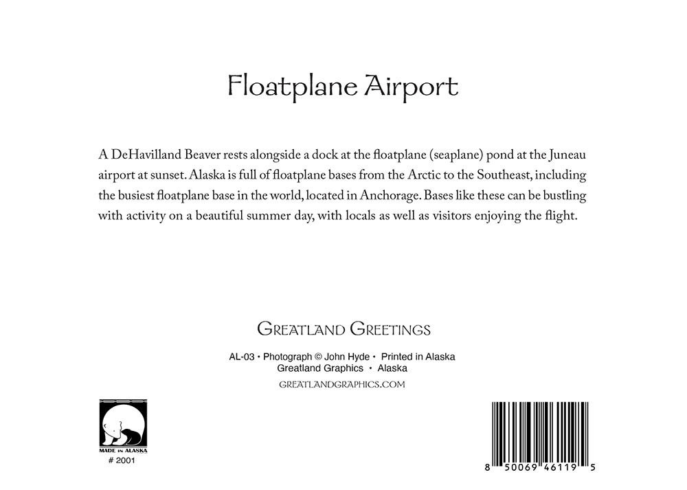 Floatplane Airport matted card by John Hyde - Greatland Graphics