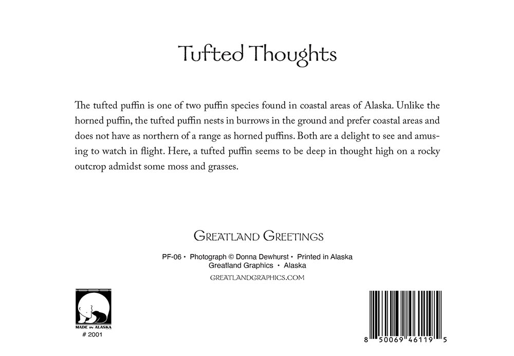 Tufted Thoughts matted card by Donna Dewhurst - Greatland Graphics