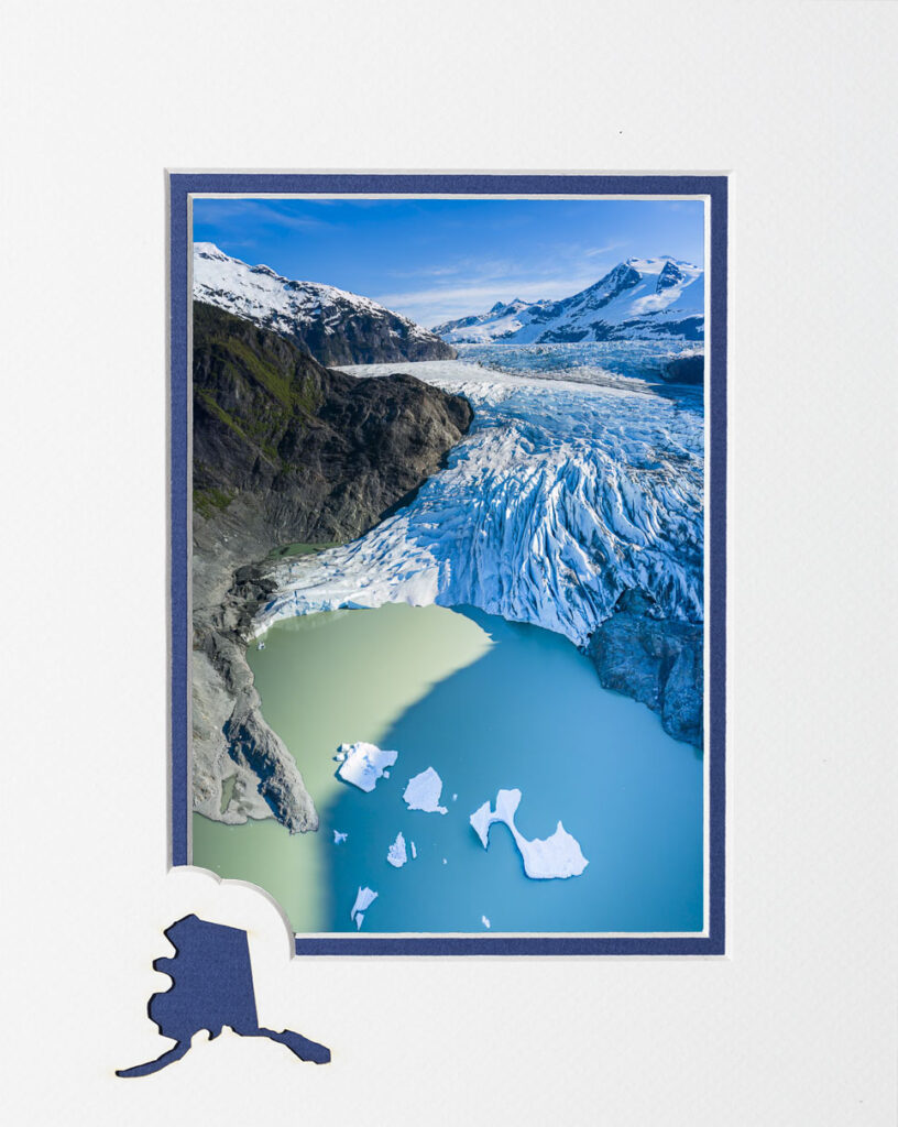 Mendenhall Glacier & Lake matted card by John Hyde - Greatland Graphics